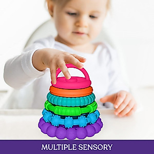 Silicone Stacking Rings Baby Toy | Soft Silicone Baby Stacking Teething Toys | Interactive and Fun Stacking Rings | Teeth Soothing Developmental Stacking Ring Toys for Babies Boy, Girl, Multicolor