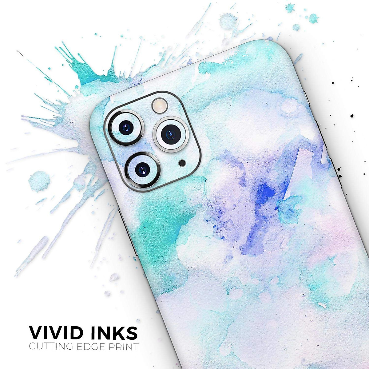 Design Skinz Mint 9 Absorbed Watercolor Texture - DesignSkinz Protective Vinyl Decal Wrap Skin Cover Compatible with The Apple iPhone XR (Full-Body, Screen Trim & Back Glass Skin)