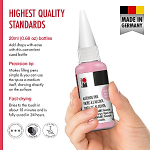 Marabu Alcohol Ink Set - 14 Colors Alcohol Ink Set, 20ml Inks - Basic and Pastel Alcohol Ink for Epoxy Resin Art, Tumblers, Petri Dishes, Alcohol Paint Paper, Coasters, Resin Dye - 2022 Release