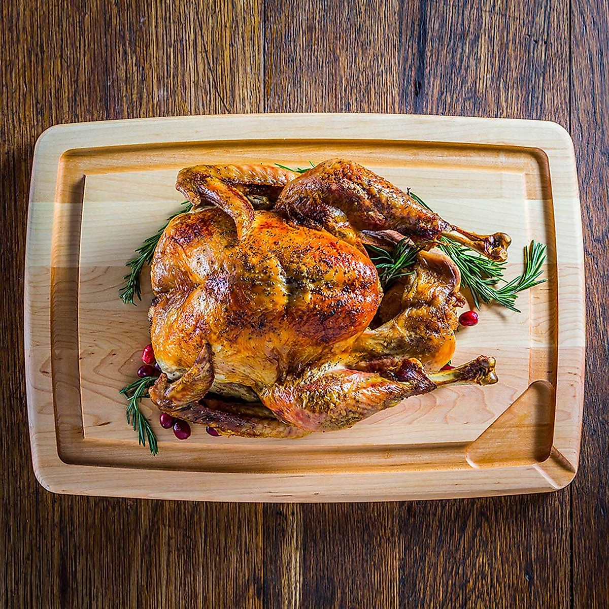 J.K. Adams 24-Inch-by-16-Inch Maple Wood Double-Sided Pour Spout Barbeque Carving Board