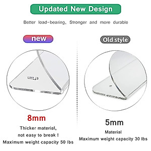 Bijun Skateboard Wall Mount, Longboard Invisible Clear Hanger Shelf, Display Rack, for Fits Skateboard, Longboard, Skis, Snowboards, Water Skis and Electric Skateboard (3 Pack)