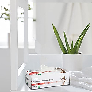 McKesson Powder-Free, Vinyl Exam Gloves, Non-Sterile, Medium, 150 Count, 1 Box