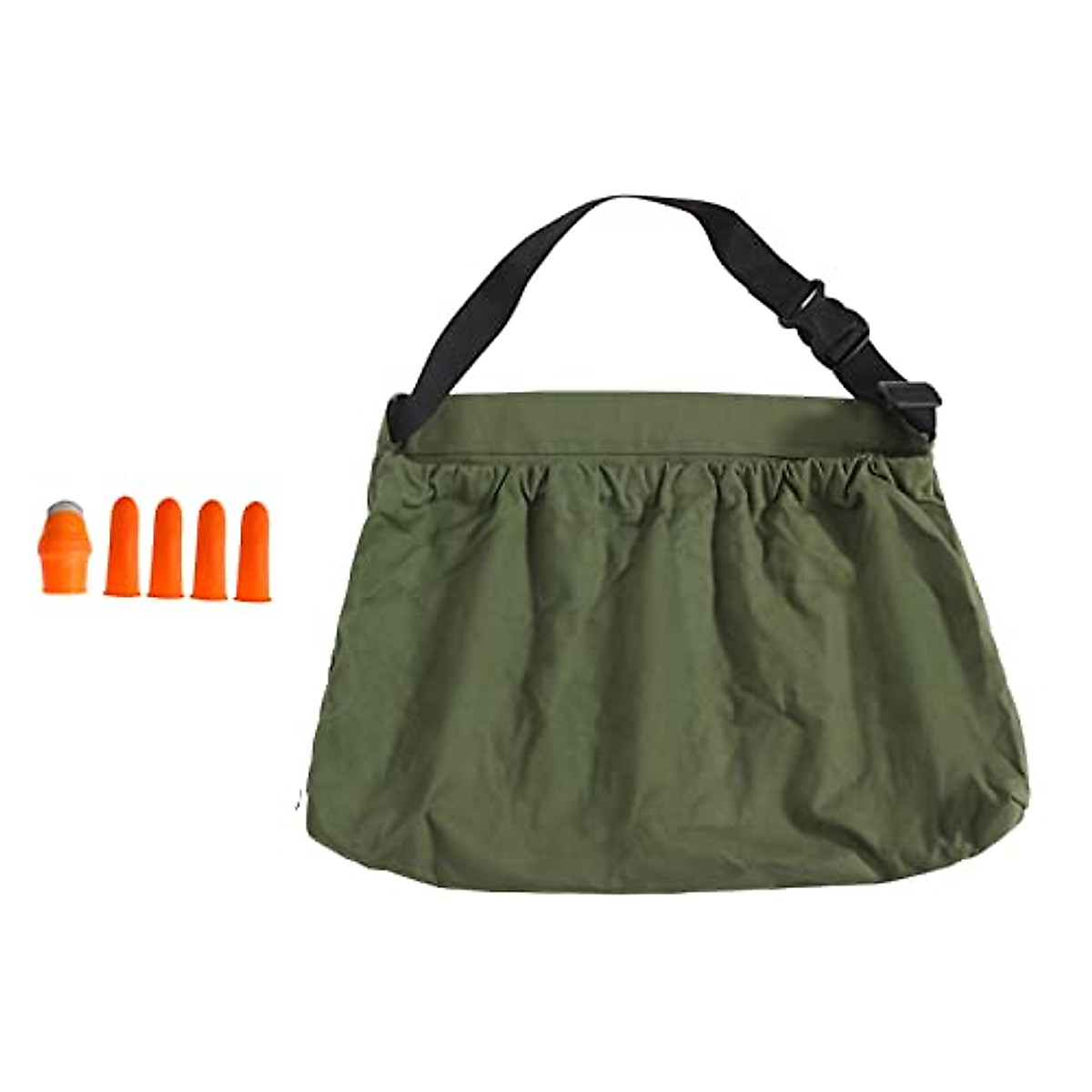 SLDHR Harvest Gardening Apron with Thumb Cutter Set,Garden Weeding Foraging Bag for Eggs Gather Vegetables Flowers Herbs Berries (Green)