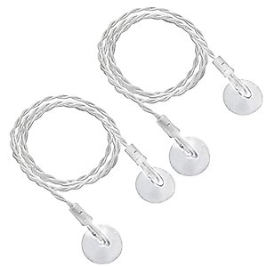 2 Pack Travel Clothesline with Hooks and Suction Cups, Portable Retractable Clothesline Camping Accessories for Outdoor and Indoor Use, Backyard, Vacation Hotel, Balcony Clothes Drying Line(White)