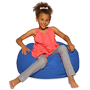 Posh Creations Bean Bag Chair for Kids, Teens, and Adults Includes Removable and Machine Washable Cover, Solid Royal Blue, 27in - Medium