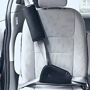 SafeBB Premium Seat Belt Adjuster for Kids, Seatbelt Pillow, Headrest Hooks Bundle! Shoulder Strap Pad for Head Neck Support, Seat Belt Cushion for Kids and Adults, Black