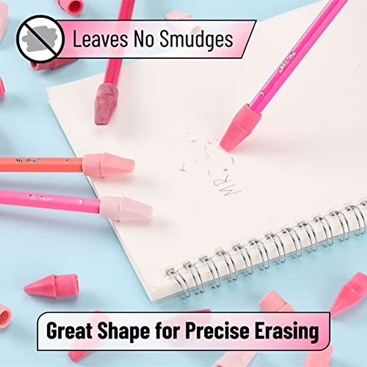 Mr. Pen- Pencil Erasers Toppers, 120 Pack, Pink Shades, Erasers for Pencils, Pencil Top Erasers, Pencil Eraser, Eraser Pencil, Pencil Cap Erasers, Eraser Caps, Eraser Tops, Pencil Topper Erasers