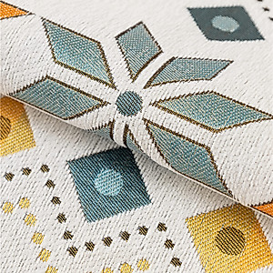 JeogYong Boho Bay Window Mat Non-Slip Bay Window Cushion Pads, Window Seat Cushions Indoor Boho Decor, Bohemian Chenille Windowsill Bench Seat Cushion for Indoor Sofa Decor Home Bedroom Living Room