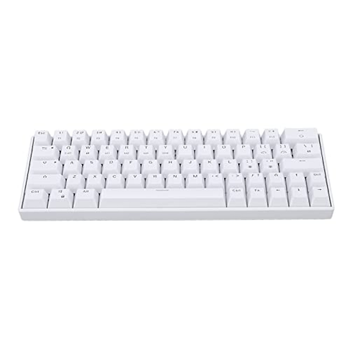 Gaming Keyboard, Long Battery Life Small Portable White Triple Mode Ergonomic Design Gaming Mechanical Keyboard for Home and Office (Brown Switch)