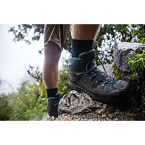 SCARPA Men's Kailash Trek GTX Waterproof Gore-Tex Lightweight Boots for Backpacking and Hiking - Shark Grey/Lake Blue - 7.5-8