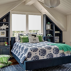 ChrisDowa 100% Blackout Roller Shade, Window Blind with Thermal Insulated, UV Protection Fabric. Total Blackout Roller Blind for Office and Home. Easy to Install. White,20" W x 72" H