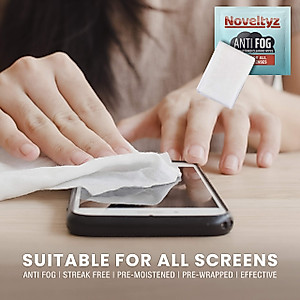 Eyewear Lens Anti Fog Wipes Cleansing Pre-Moistened 200 Individually Wrapped Cloths Wipe Cleaner Safely Cleans Eyeglasses Sunglasses Screens Electronics Computer Moniters Camera Lenses Cleaning Wipes