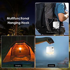 Qoosea Camping Lantern 4 in 1 Camping Lights with Fan & Intelligent Humidifier Rechargeable Camping Lights & Lanterns for Outdoor Camping