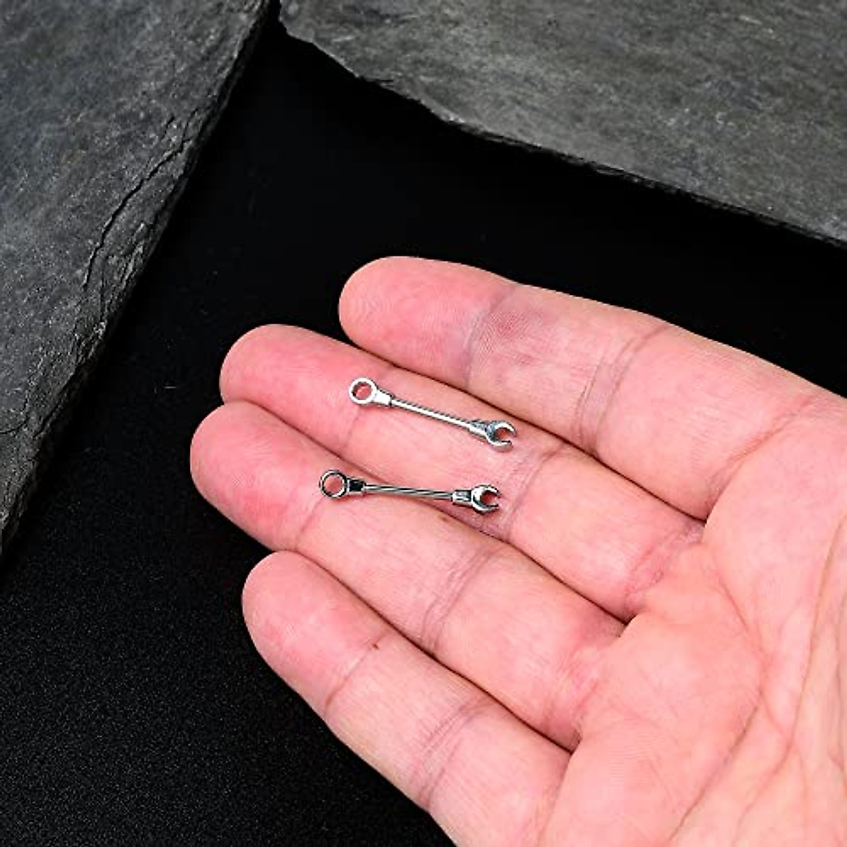 Body Candy Stainless Steel Combo Wrench Barbell Nipple Ring Set of 2 14 Gauge 13mm