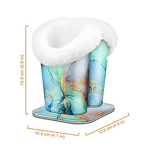 Fintie Plush Lined Double Eyeglasses Holder with Magnetic Base- Anti-scratch Premium Vegan Leather Glasses Stand Case, Emerald Marble