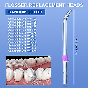 BBTO Oral Hygiene Accessories Standard Water Hose Plastic Handle with Water Flosser Replacement Jet Tip, Compatible with Waterpik Oral Irrigator WP-100 WP-300 WP-660 WP-900 (4 Pieces)