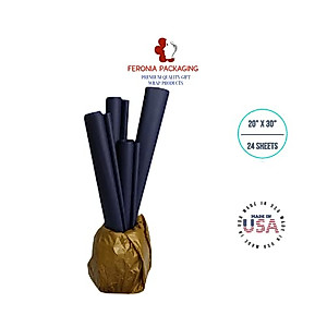 Navy Blue Tissue Paper Squares, Bulk 24 Sheets, Premium Gift Wrap and Art Supplies for Birthdays, Holidays, or Presents by Feronia packaging, Large 20 Inch x 30 Inch