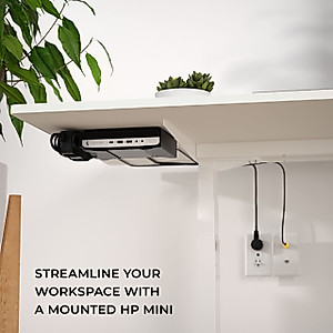 HumanCentric Mount Compatible with HP Desktop Mini, HP ProDesk Mini, HP EliteDesk Mini, Replaces Dual VESA Sleeve for HP Mini Desktops v3, HP Mini VESA Mount Adapter, Arm, Under Desk and Wall Mount