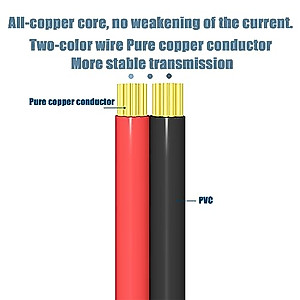 BELOMI 5 Pack 12 AWG 2 Pin Quick Disconnect Wire Connectors, Solar Panel Polarized Wire Harness Lead Cable, Red and Black Wire Connector for Motorcycle Car Tractor Boat, Car Accessories