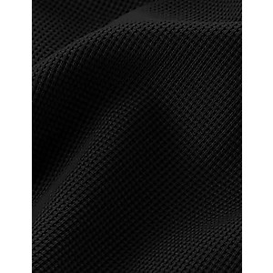 Ugerlov Womens Waffle Wide Leg Pants High Waisted Business Casual Pants Flowy Palazzo Trousers with Pockets, Black XL