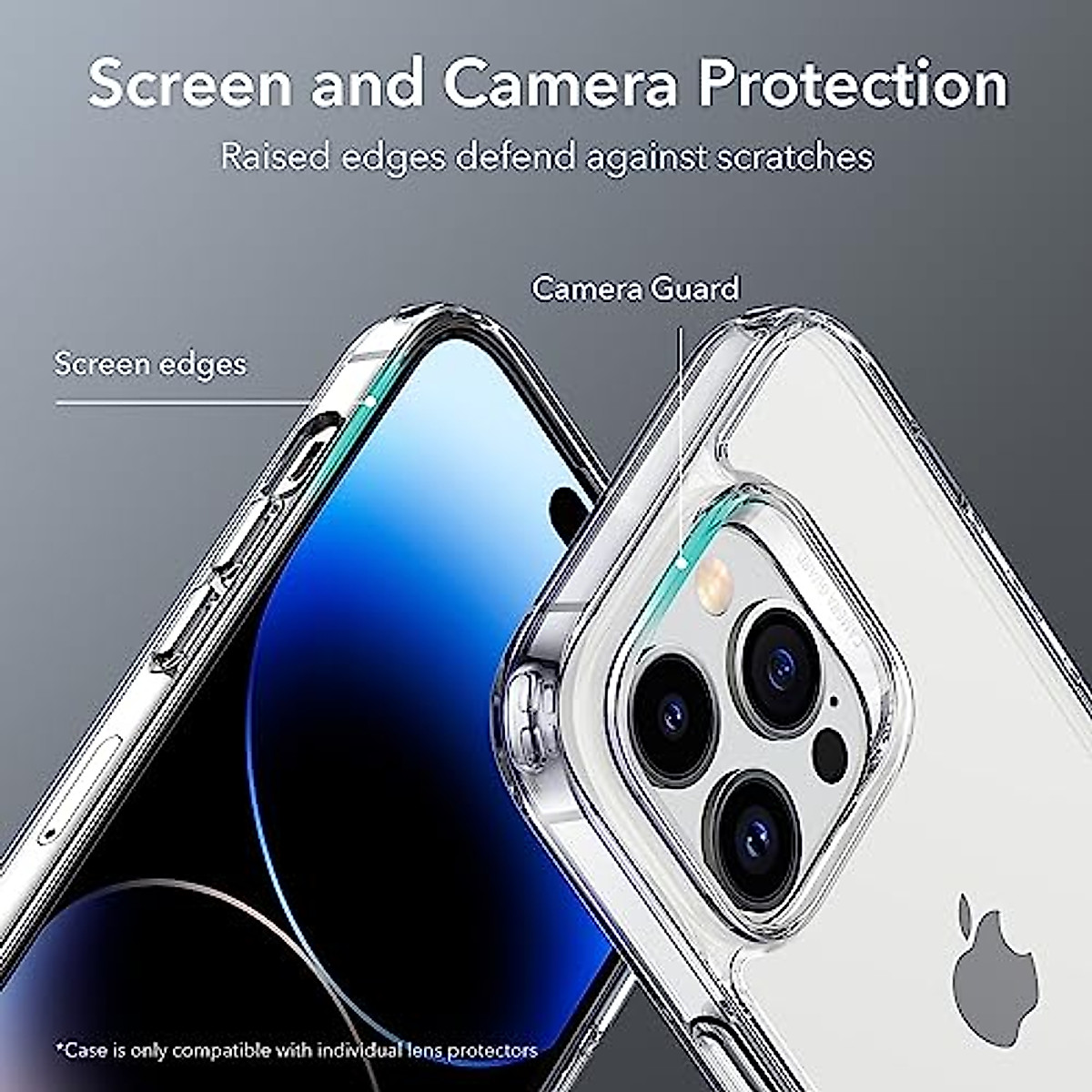 ESR for iPhone 14 Pro Max Case, 3 Stand Modes, Military-Grade Drop Protection, Supports Wireless Charging, Slim Back Cover with Stand, Phone Case for iPhone 14 Pro Max, Metal Kickstand Case, Clear