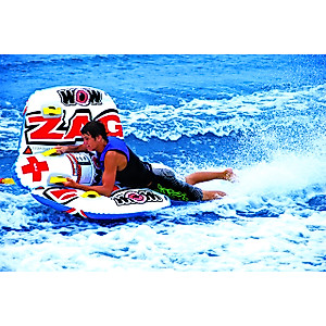 WOW Sports Zig Zag Towable Inflatable Tube for Boating - 1 to 2 Person Towable - Steerable Tubes for Boating