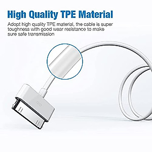 sarmert Apple Certified 30 Pin USB Charging Cable, UPoweradd 4.0ft USB Sync Charging Cord iPhone Compatible for 4 4s 3G 3GS iPad 1 2 3 iPod Touch Nano White (1 PCS)