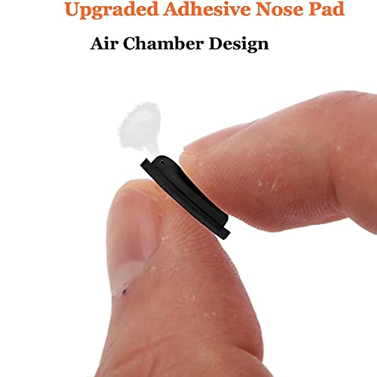 FSACLE Eyeglass Nose Pads - Soft Silicone Adhesive Glasses Nose Pad, Anti-Slip Heighten Air Chamber Nose Pads for Full Plastic Frames, 12 Pairs (Sticky Clear)