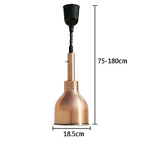 Commercial Heat Lamp Food Warmer, Buffet Heating Light for Keep Food Warm Food Heating Lamp with 250W Infrared Bulb Restaurants Kitchen Equipment Hanging Chandelier Telescopic