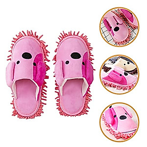 KICHOUSE Microfiber Mop Chenille Floor Cleaning Mop Slippers Detachable Washable House Dusting Shoe Cover Lazy Dirt Cleaning Mopping Shoes Unisex Mop Socks Wood Floor Cleaner
