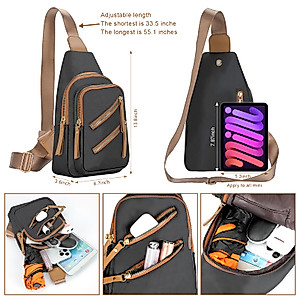 Aomiduo Trendy Crossbody Bags for Women and Men, Multipurpose Sling Bag Backpack Hiking Daypack Cross Body Chest Bag (Black)