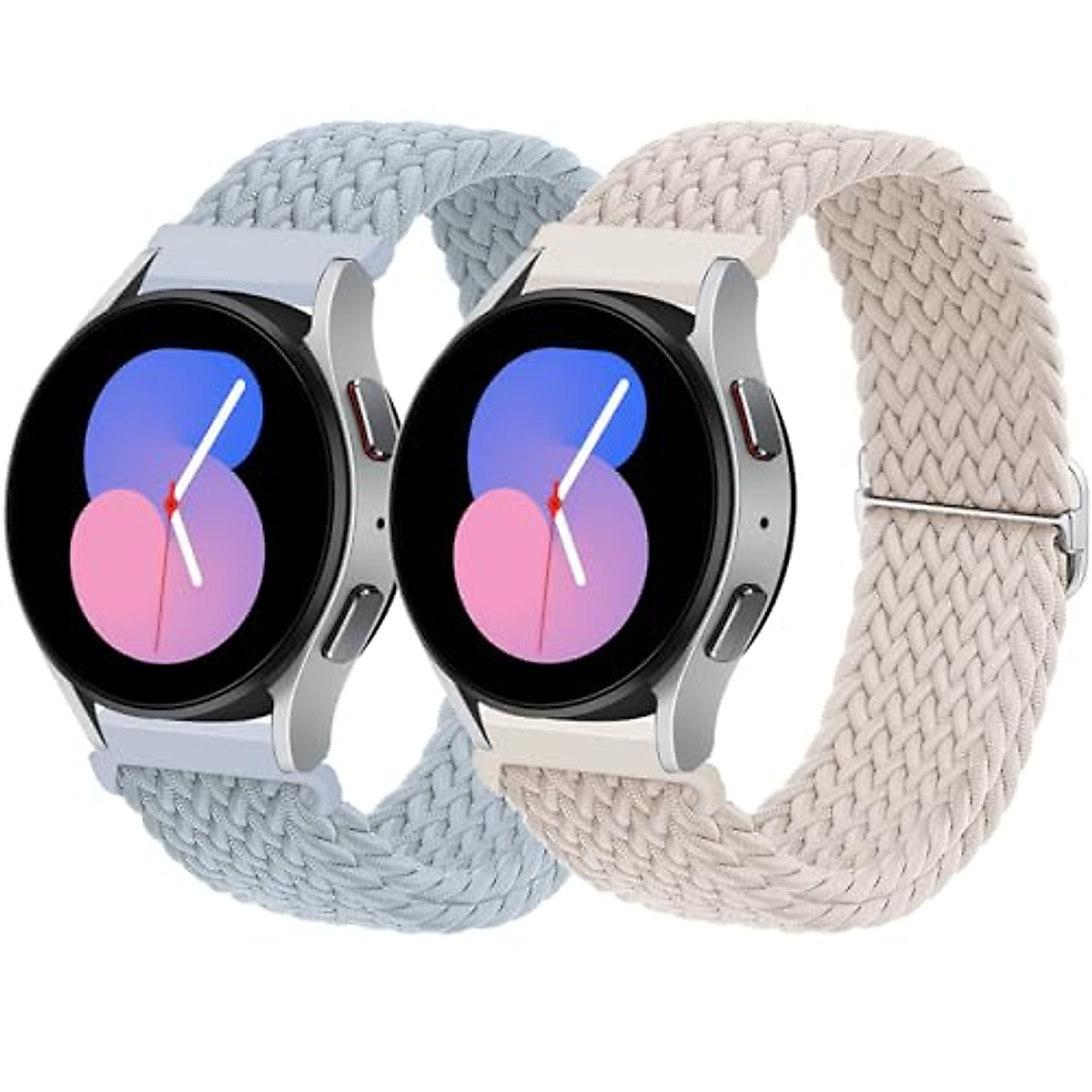 MYAPULUA 20mm Braided Stainless Steel Band for Samsung Galaxy Watch 6/5/4/3/2/1