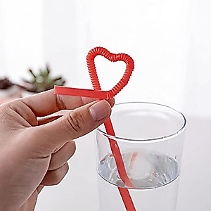 300 Pcs Flexible Colorful Disposable Plastic Bendable Drinking Bendable Straws, 10.4" Long and 0.23'' Diameter