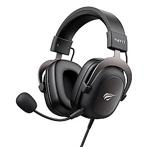 havit H2002d Gaming Headsets for PS4,PC, 50MM Drivers Surround Sound PS5 Headset with Mic Gaming Headphones with Mic Durable Aluminum Frame Valentines Gifts for Men