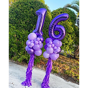 40 Inch Purple 1 Balloon for First Birthday, Purple One 1st Number Balloon Birthday Decorations for Girl Boy Toddler Baby, 10th 21st, Giant Number 1 Balloon