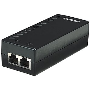 Intellinet PoE Injector - Converts Non-PoE to PoE Connections - Use CAT5 Ethernet Cable with RJ45 to Provide Both Power and Data – Supplies 15.4W up to 100 M (328 ft) Black 524179