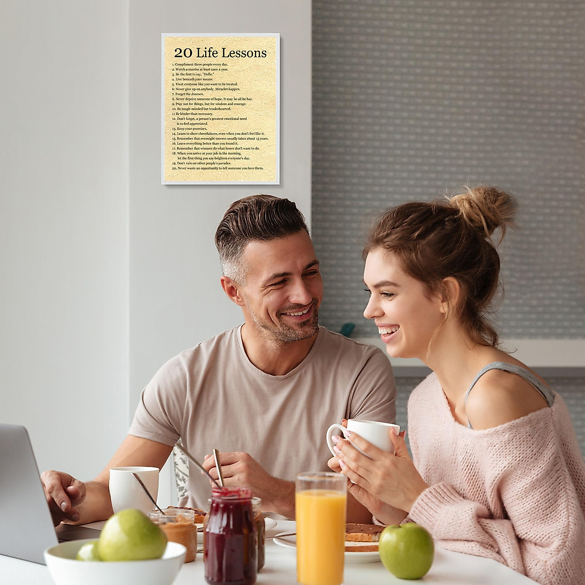 20 Life Lessons - Inspirational Wall Decor, Motivational Modern Typography Wall Art Print Is A Quotes Photo For Living Room Decor, Office Decor, Home Decor, or Room Decor Aesthetic, Unframed - 11x14