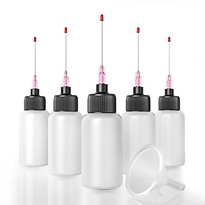 TITGGI 5 Pcs Needle Oiler (1 OZ), Precision Gun Oil Bottle, LDPE Oil Applicator with Extra Long 1.5 Inch Stainless Needle Tip – Easy to Use for Gun Oil, Crafts, Hinges, Sewing Machines and More