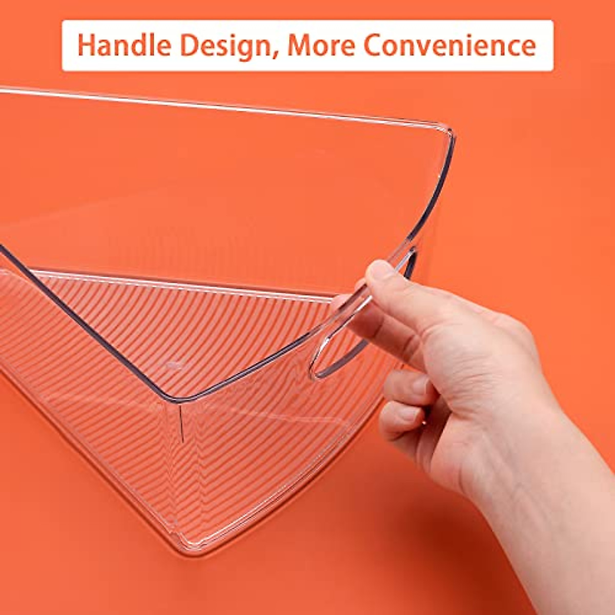 Lazy Susan Organizer 10.2"x 9.4"x4" for 26" Diameter Corner Lazy Susan Cabinet, Set of 8 Plastic Clear Lazy Susan Bins, 1/8 Wedge 4" Deep Kitchen Corner Storage Bin