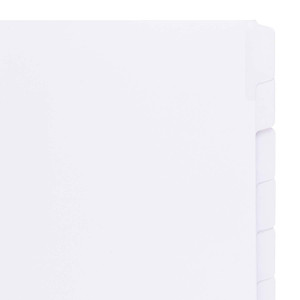 Amazon Basics 8-Tab Binder Divider, White Label Dividers with Easy Peel, 4-Pack
