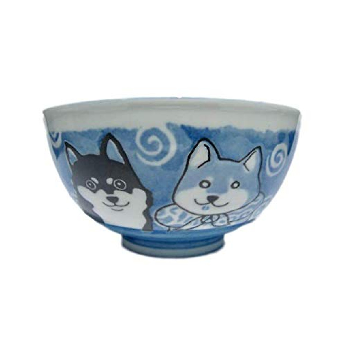 Japanese Shiba Dog Blue 6.3 Inches Diameter Large Rice Bowl Donburi Soup Noodle or Serving Bowl Multipurpose Bowl Chawan from Japan