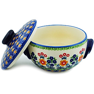 Authentic Polish Pottery 20 oz Bouillon Cup (Pretty Little Whirl Theme) Signature UNIKAT + Certificate of Authenticity