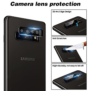 TOCOL 2+2 Pack Fit for Samsung Galaxy S10 Plus - 2 Pack TPU Screen Protector and 2 Pack Camera Lens Protector, Alignment Frame, Easy Installation, Bubble Free, Support Ultrasonic Fingerprint