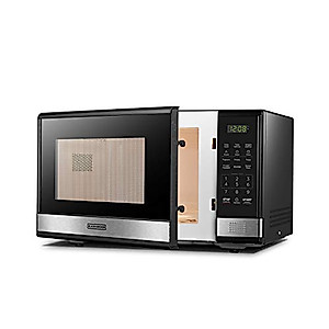 BLACK+DECKER EM031MB11 Digital Microwave Oven with Turntable Push-Button Door, 1000W,1.1cu.ft, Stainless Steel & 4-Slice Toaster Oven with Natural Convection, Stainless Steel, TO1760SS