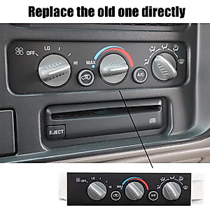 RANSOTO 9378815 599-007 AC Heater Control Switch Panel Climate Control Module Without Rear Window Defogger Compatible with 1996-2000 Chevy GMC K1500 K2500 K3500 C1500 C2500 C3500 Tahoe Yukon 15-72548
