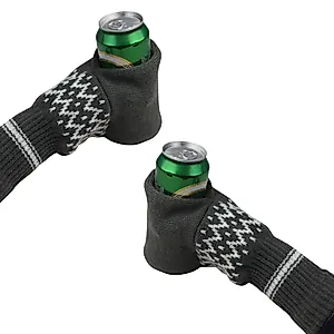 Beer Mitten Gloves - Beer Beverage Gloves Knit Stitched Drink Mitt Holder - Insulating Beer Glove to Keep Your Hand Warm in Winter New Year Party Favors (2Pcs)