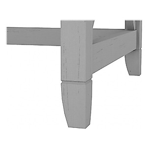 Bush Furniture Key West 60W L Shaped Desk with 2 Drawer Mobile File Cabinet in Cape Cod Gray