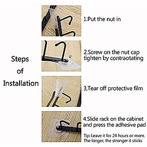 Art Secret 6-Hook Under Cabinet Mug Hanger (b- 3pcs Black)