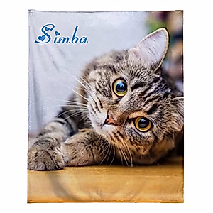 Gifts for Cat Lovers, Custom Cat Print Themed Blanket Personalized Photo Blanket for Pets, Cat Lovers Gift Ideas Soft Throw Blankets for Women Girls Christmas Birthday Gifts with Cute Cats 30x40 Inch