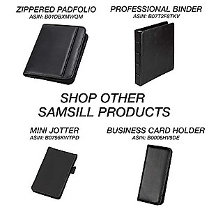 Samsill Zippered Portfolio Organizer, Vegan Leather Business Portfolio Notebook, Work Organizer. Notepad, Tablet iPad (Upto 10.1") Phone & Business Cards Holder, Professional Padfolio for Women & Men